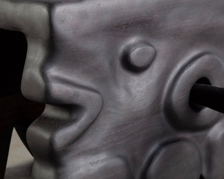 Sculptural Stool, Oxidized Walnut by Casey McCafferty For Sale at 1stDibs