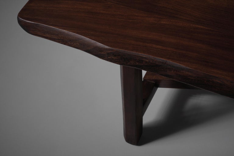 Sculptural Table and Benches in Stained Elm For Sale at 1stDibs