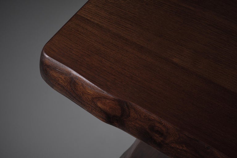 Sculptural Table and Benches in Stained Elm For Sale at 1stDibs