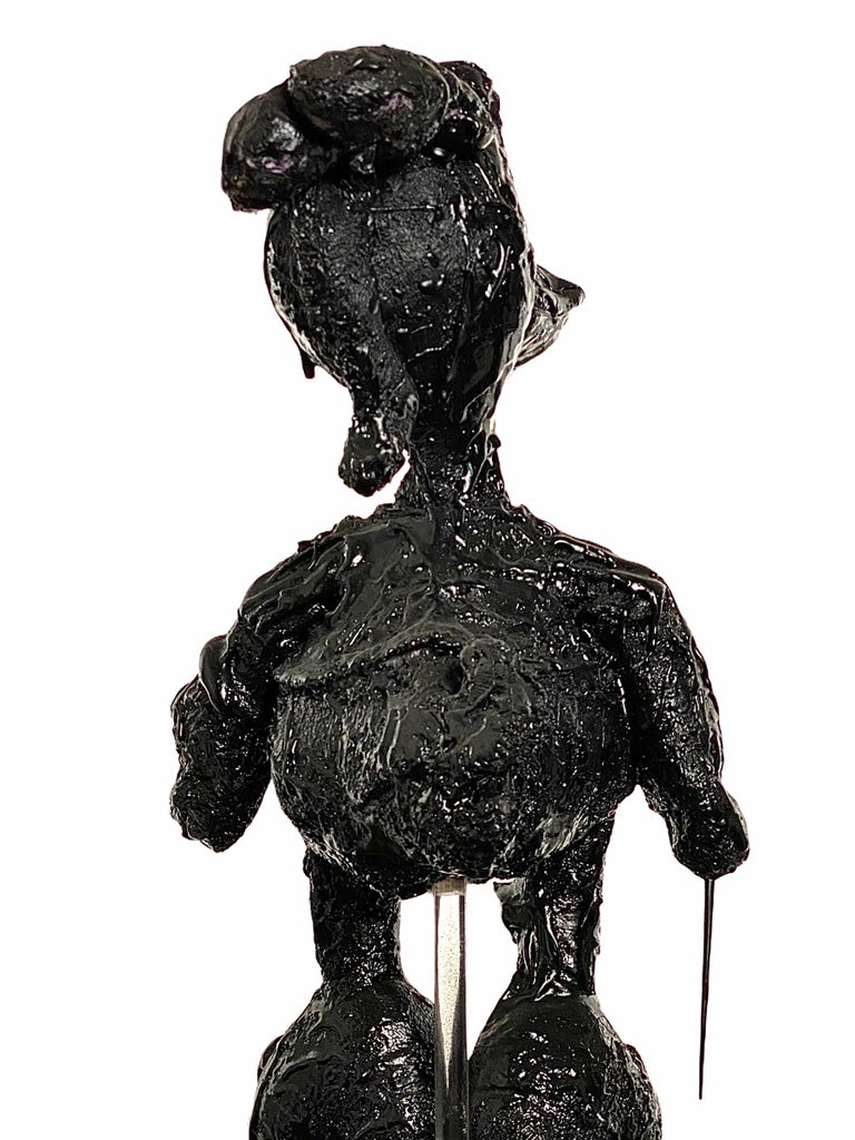 Black TAR Donald Duck Sculpture, 21st Century by Mattia Biagi For Sale ...