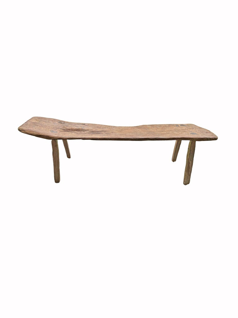 Sculptural Teak Bench Hand-Carved from Madura Island, Java, Indonesia ...