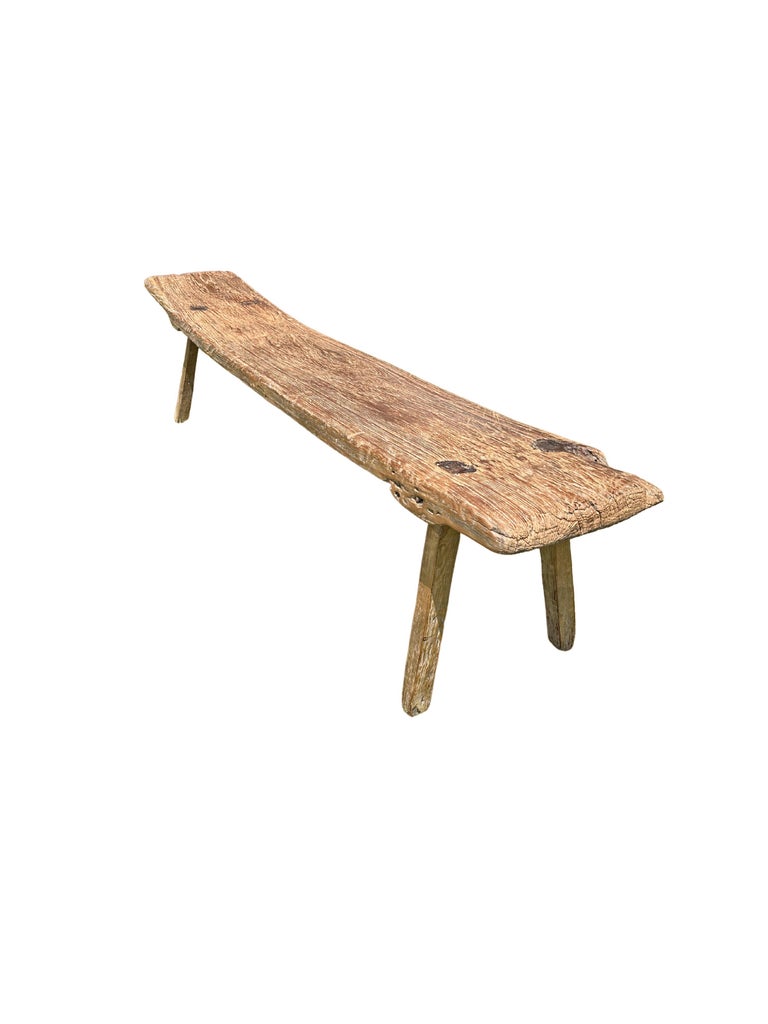 Sculptural Teak Bench Hand-Carved from Madura Island, Java, Indonesia ...