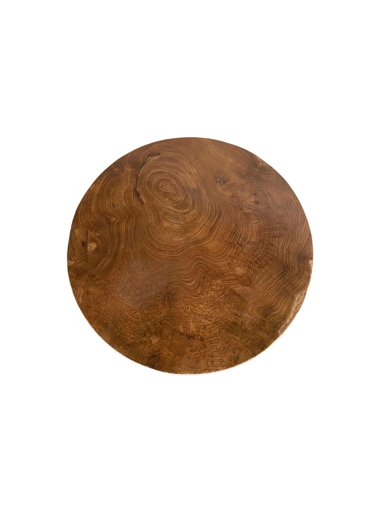 Sculptural Teak Burl Wood Side Table For Sale at 1stDibs