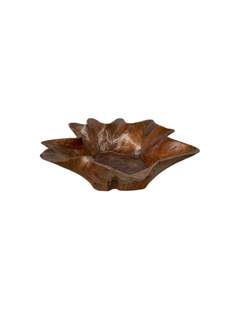 Sculptural Teak Wood Bowl from Java, Indonesia, c. 1980 For Sale at 1stDibs