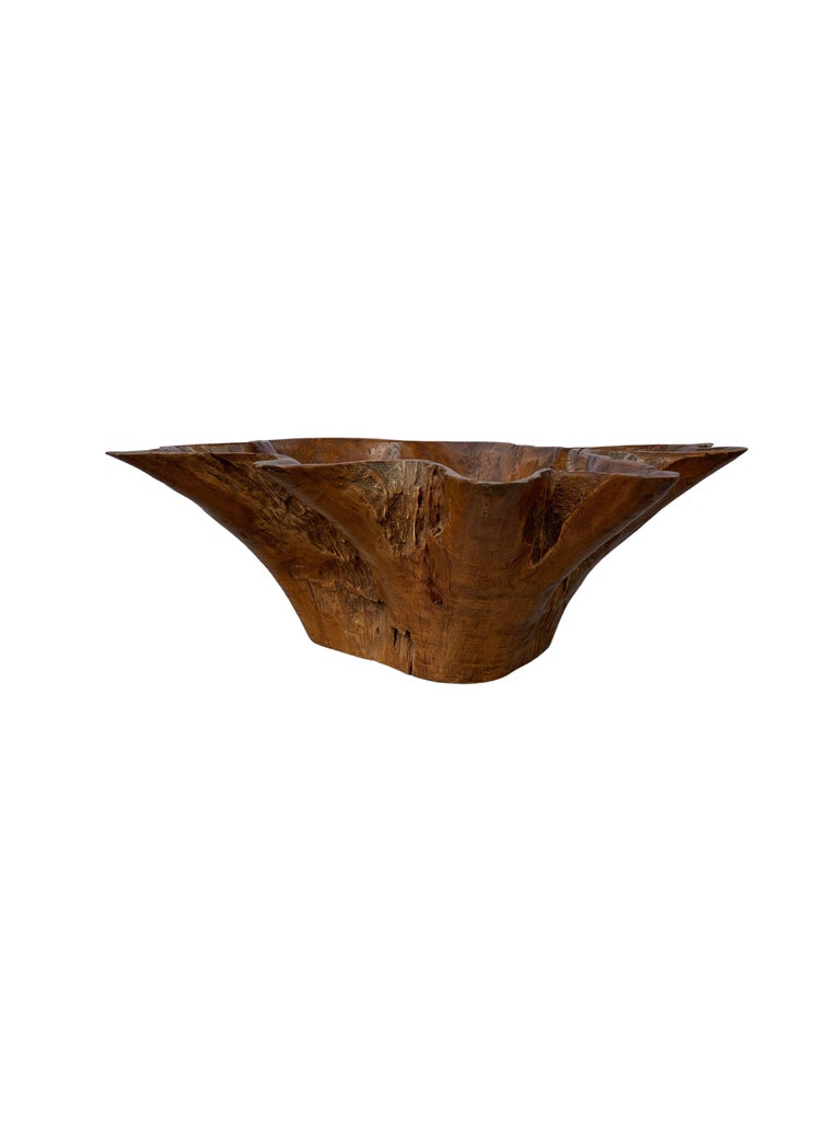Sculptural Teak Wood Bowl from Java, Indonesia, c. 1980 For Sale at 1stDibs