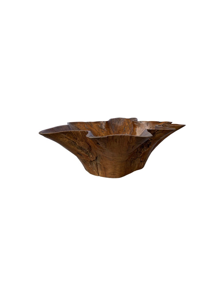 Sculptural Teak Wood Bowl from Java, Indonesia, c. 1980 For Sale at 1stDibs