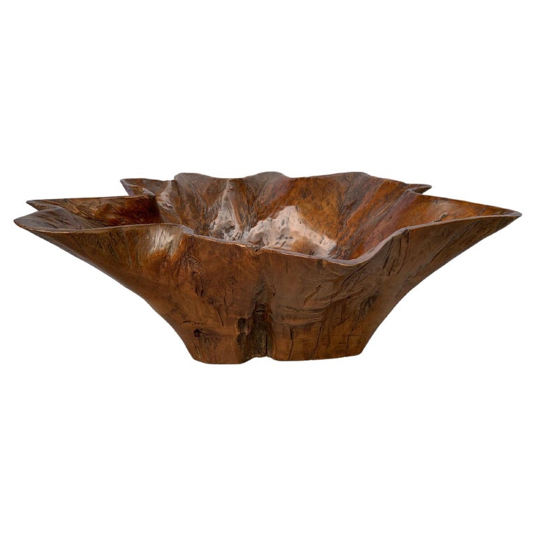 Sculptural Teak Wood Bowl from Java, Indonesia, c. 1980 For Sale at 1stDibs