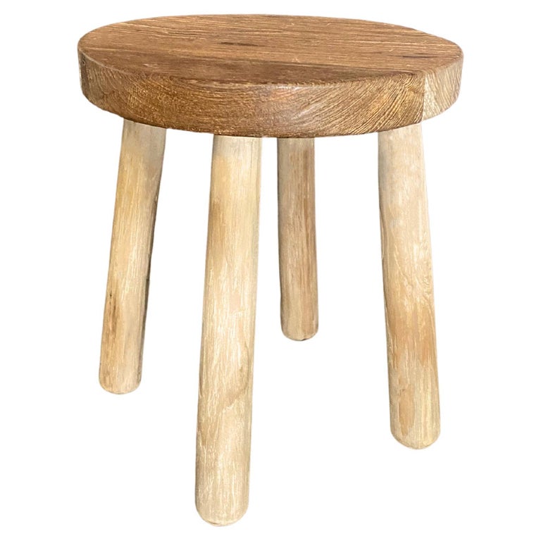Sculptural Teak Wood Stool For Sale at 1stDibs