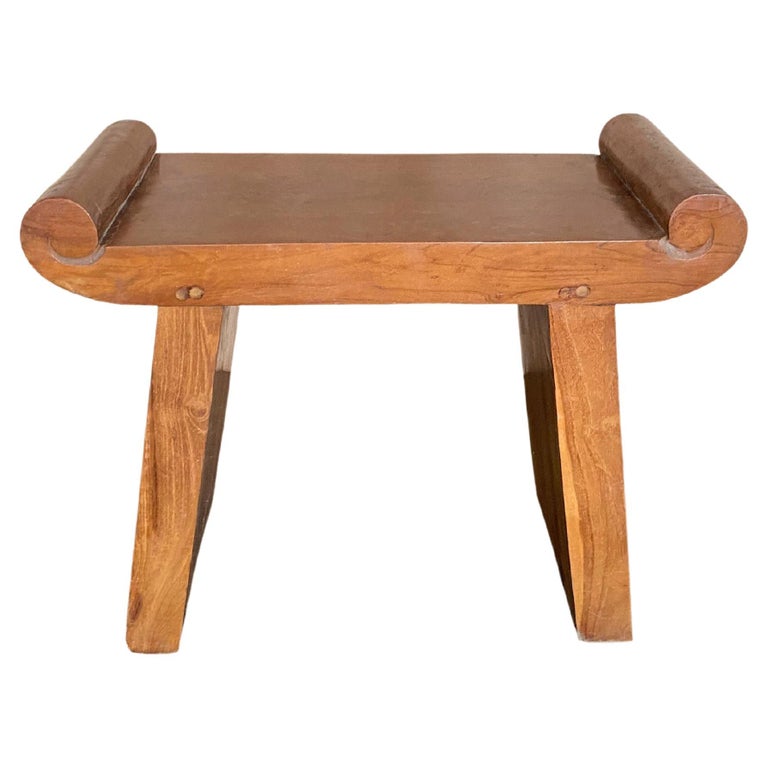 Sculptural Teak Wood Stool at 1stDibs