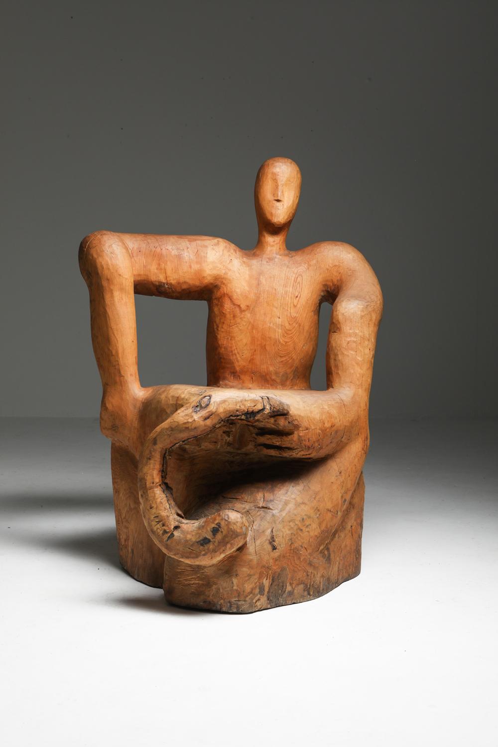Sculptural Throne Chair For Sale at 1stDibs