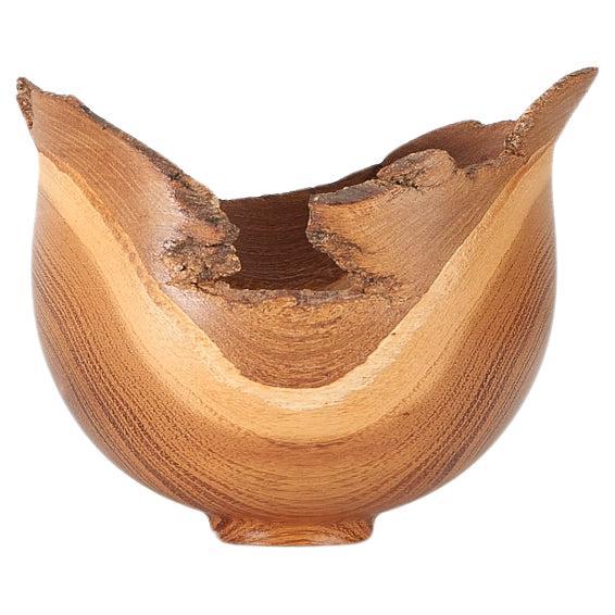 Sculptural Turned Wooden Bowl by Master Craftsman Bert Marsh 1990s For ...