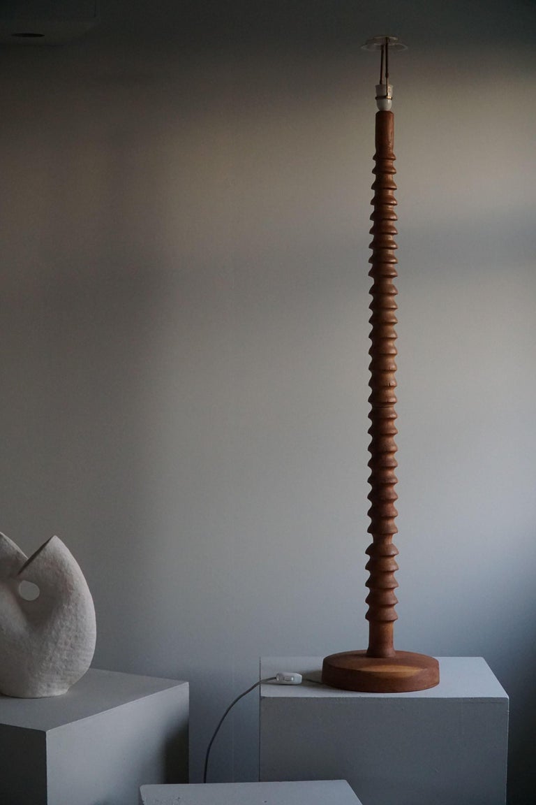 Sculptural Twisted Oak Floor Lamp, Danish Midcentury, 1950s at 1stDibs