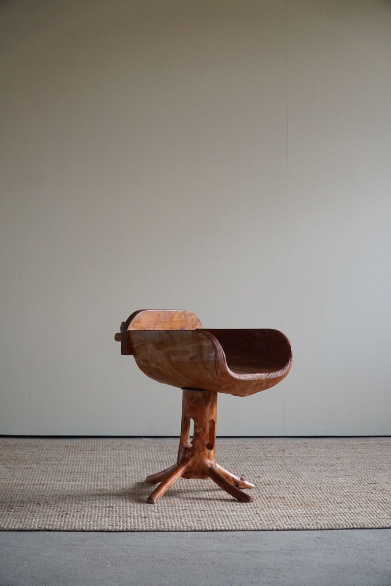 Sculptural Unique Stump Chair by Finnish Matti Martikka in Solid Pine ...