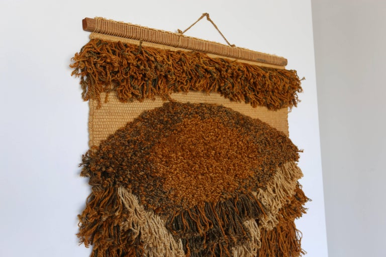 Sculptural Wall Hanging Fiber Art For Sale at 1stDibs