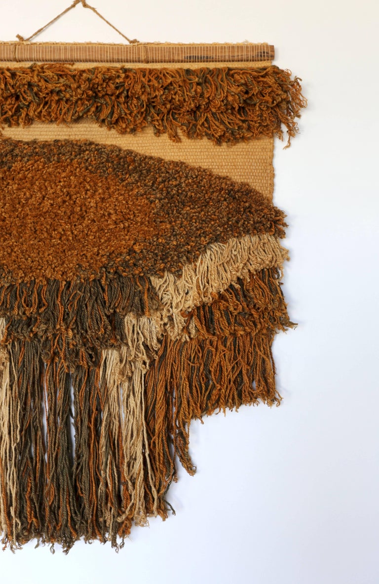 Sculptural Wall Hanging Fiber Art For Sale at 1stDibs