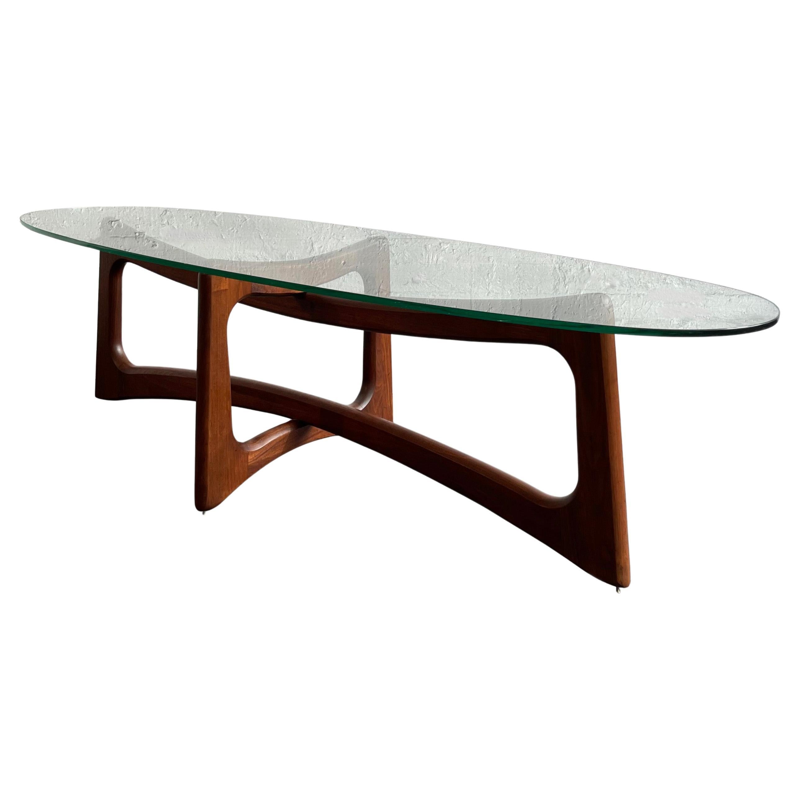 Organic Walnut and Glass Coffee Table at 1stDibs | walnut glass coffee ...