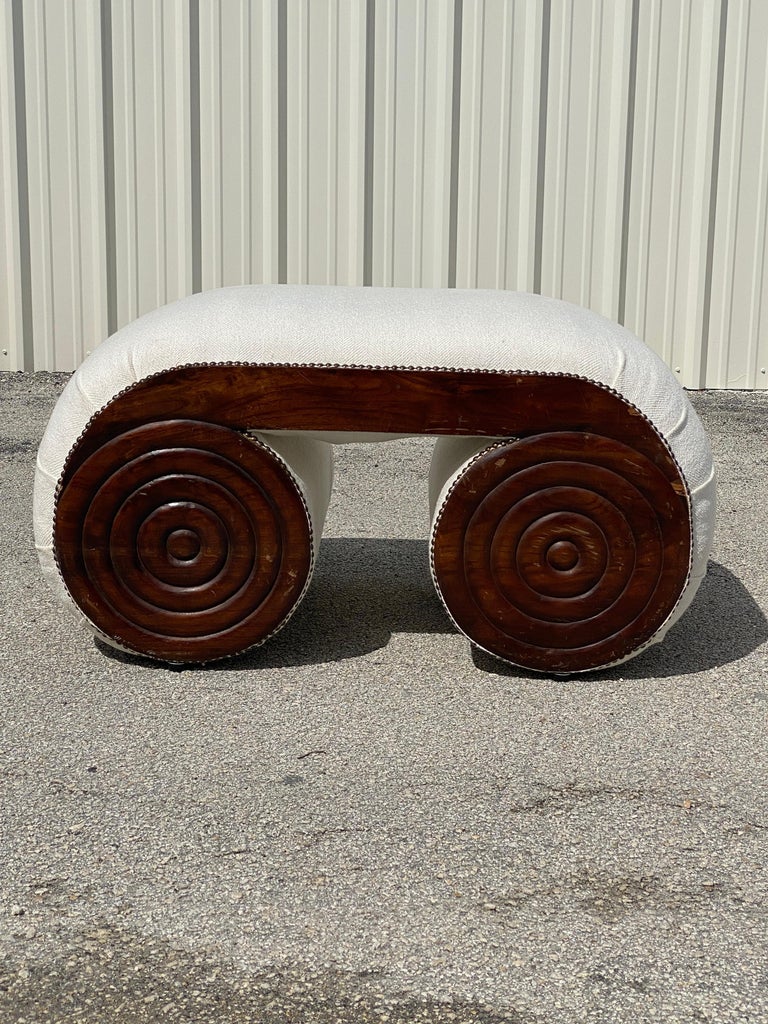 Sculptural Waterfall Scroll Carved Gilt Wood Nailhead Bench Table For ...