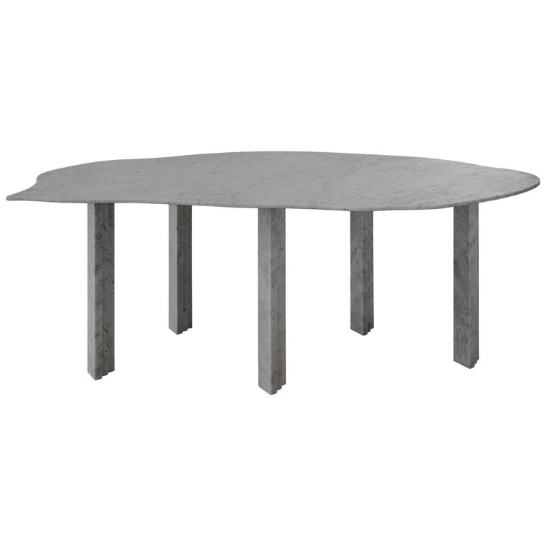 Sculptural White Marble Coffee Table, Lorenzo Bini For Sale at 1stDibs