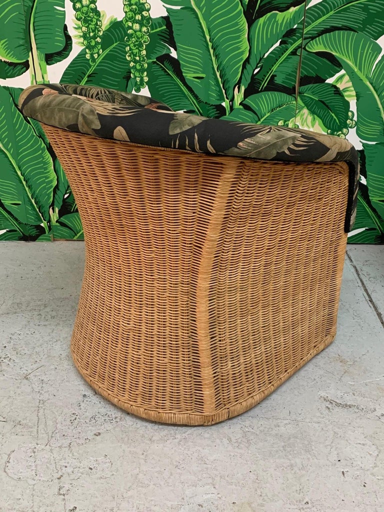 Sculptural Wicker Club Tropical Chairs, a Pair at 1stDibs