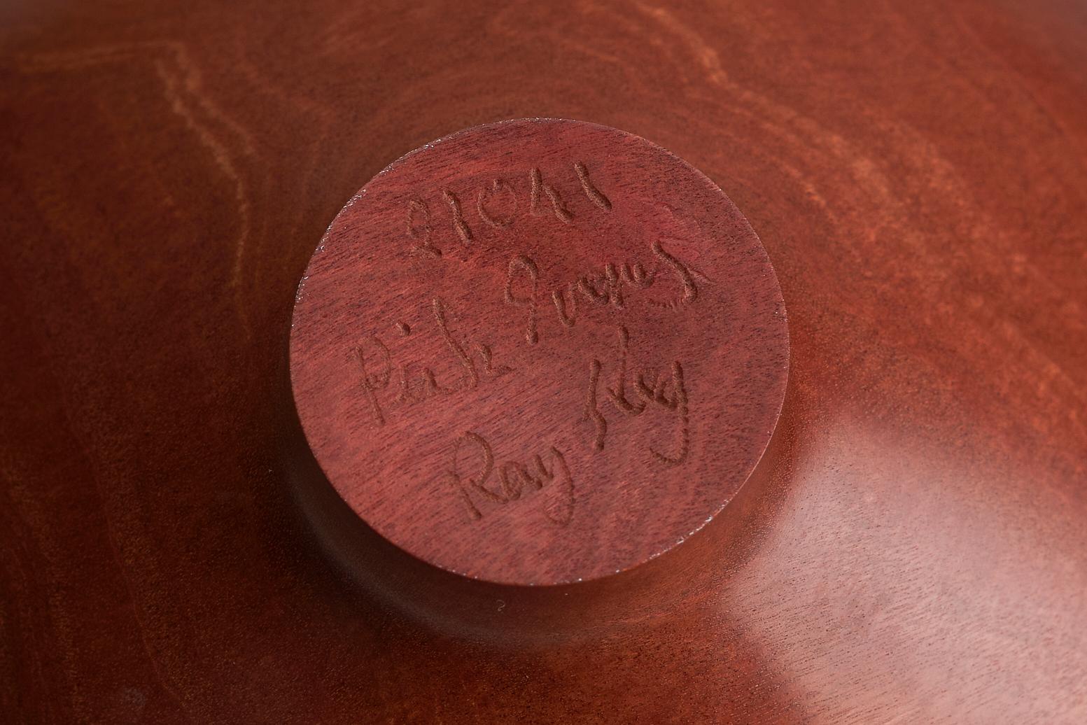 Sculptural Wooden Bowl by Master Craftsman Ray Key in Pink Ivory 1990s ...