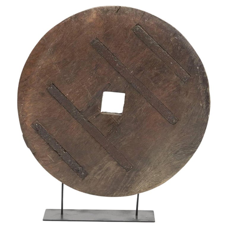 Sculptural Wooden Cartwheel For Sale at 1stDibs