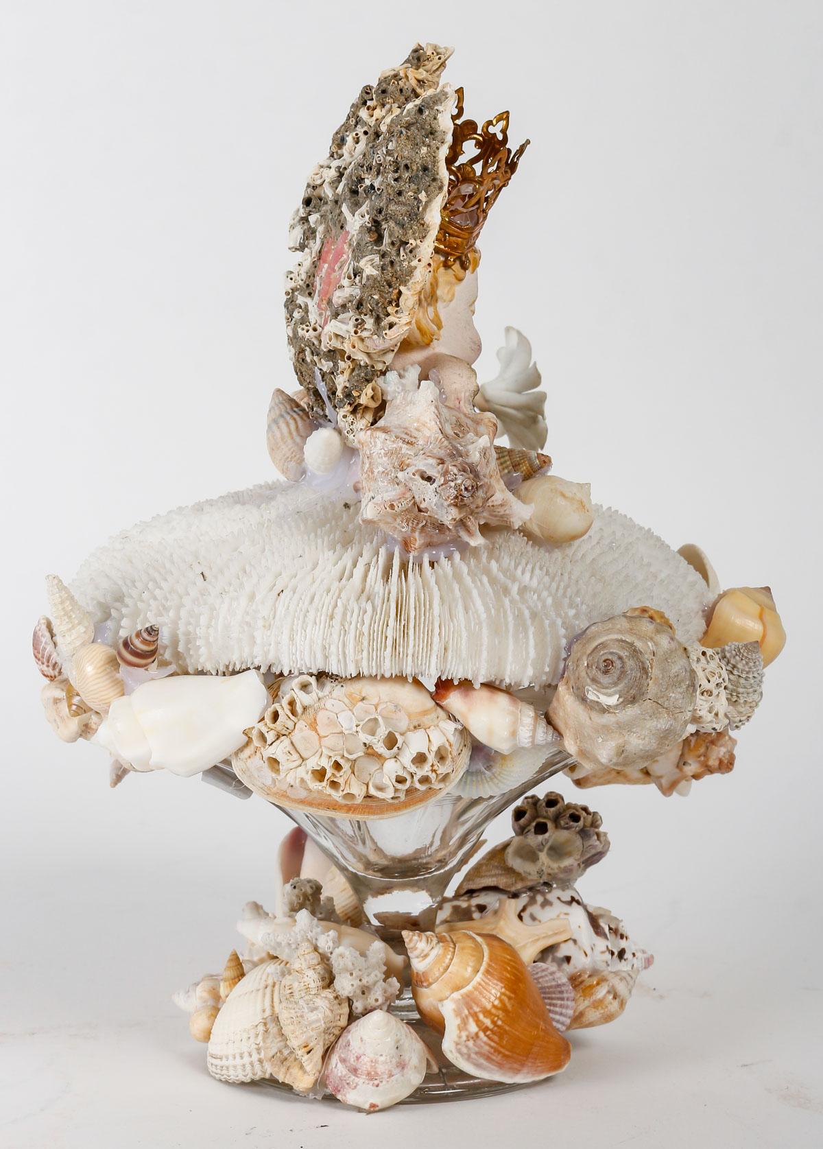 Sculpture and Child Bust in Painted Plaster, 20th Century. For Sale at ...