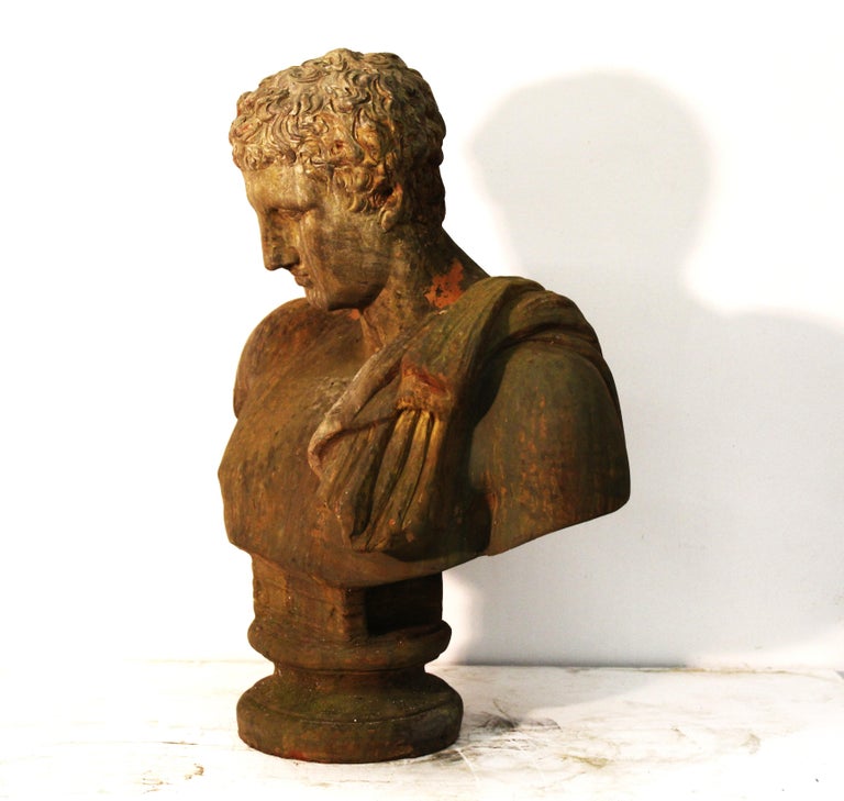Sculpture, Bust of Antinus, Terracotta, 20th Century For Sale at 1stDibs