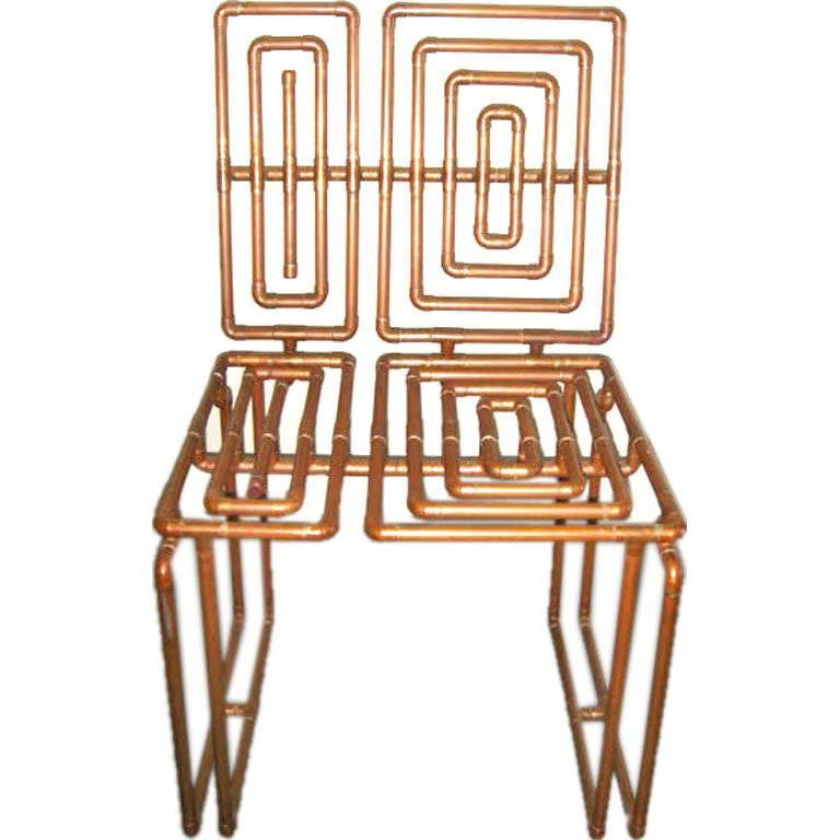 Sculpture Chair in Copper Pipe by T J Volonis For Sale at 1stDibs ...