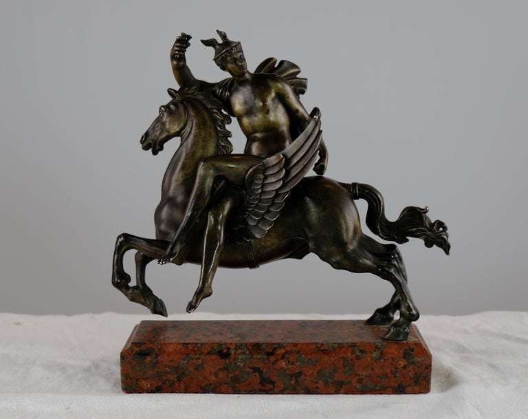 Sculpture Depicting Mercurius Riding Pegasus, Italy Made Around Year ...