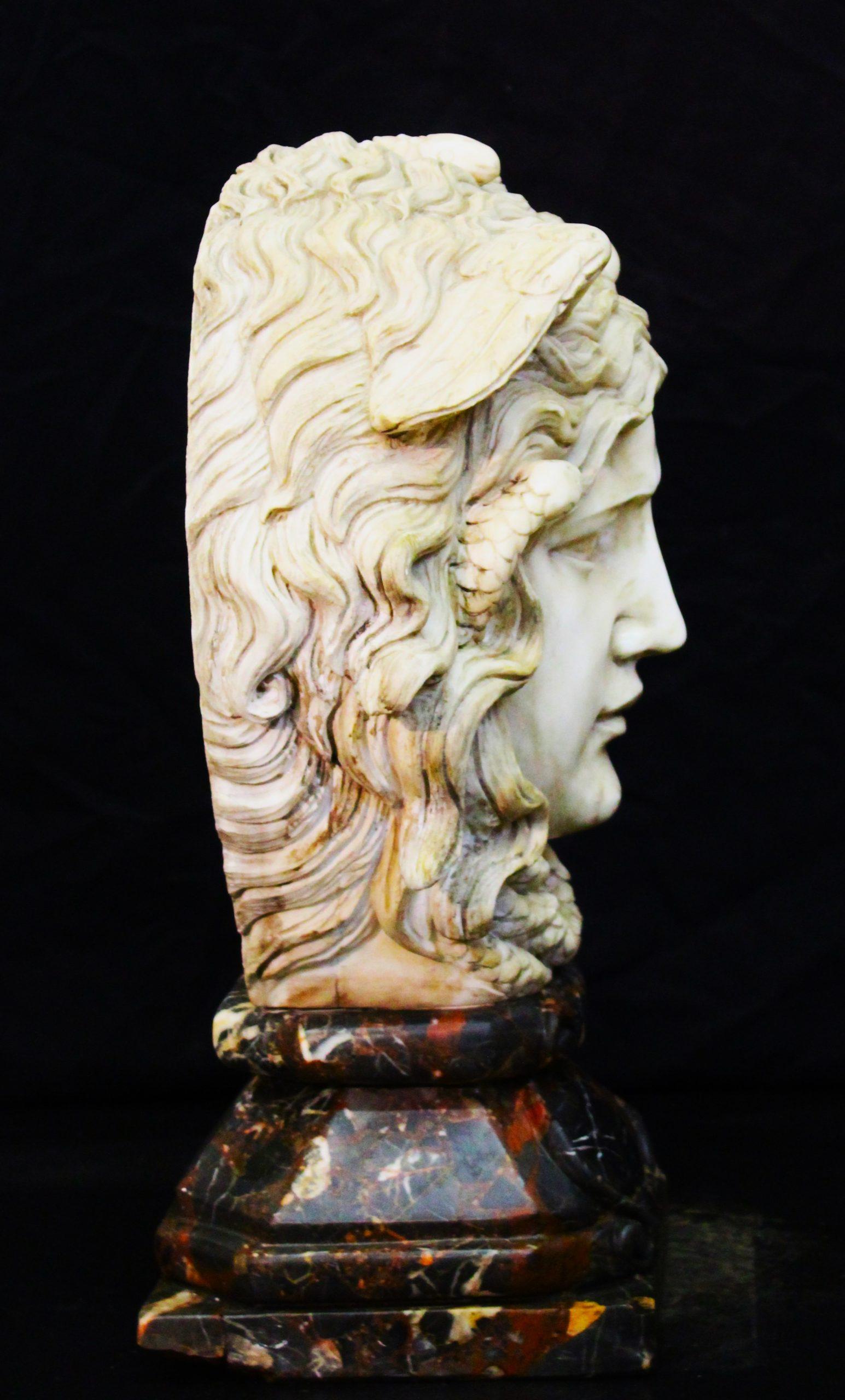 Sculpture in Carrara marble, Medusa, marble bust of medusa Rondanini ...