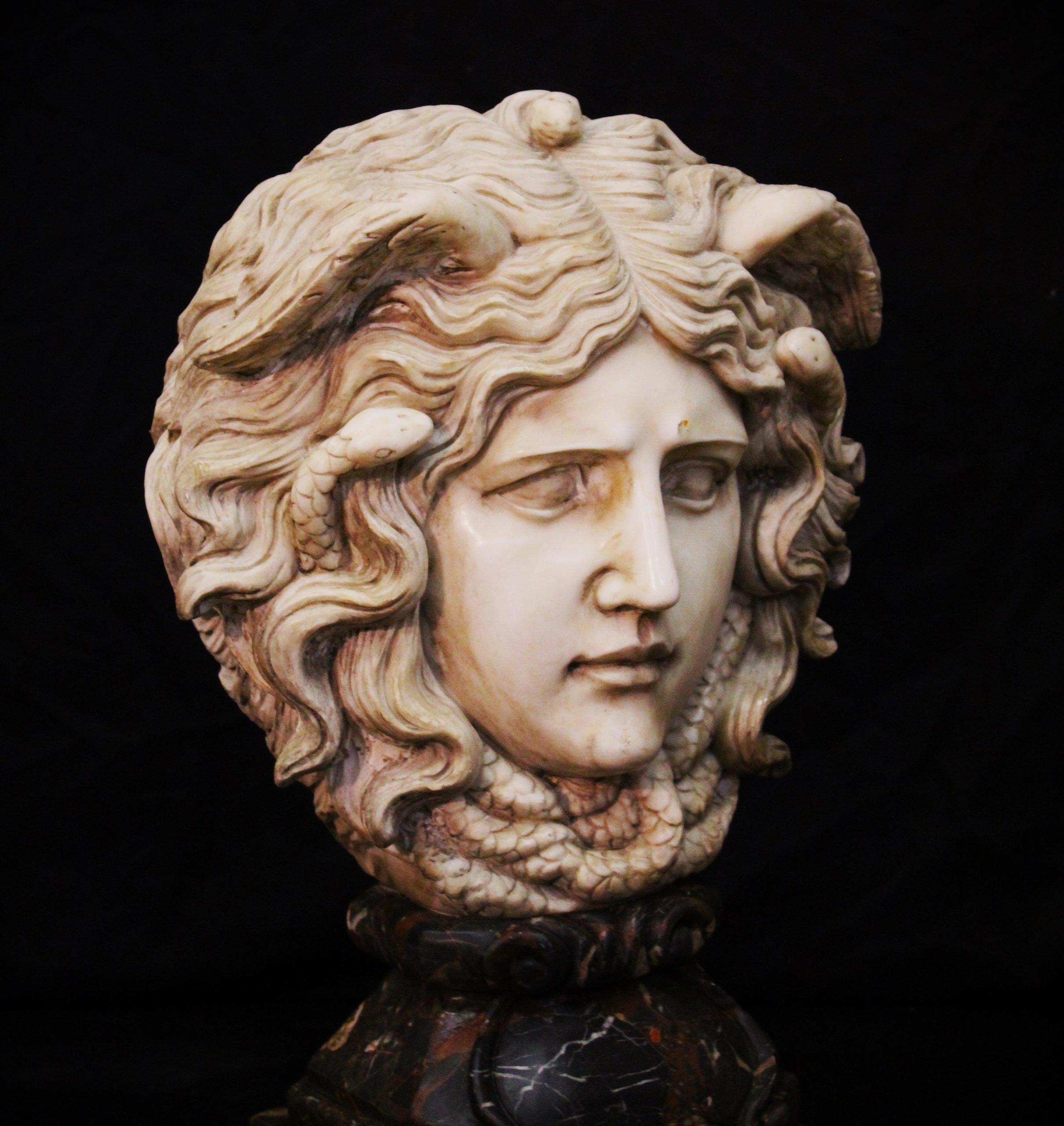 Sculpture in Carrara marble, Medusa, marble bust of medusa Rondanini ...