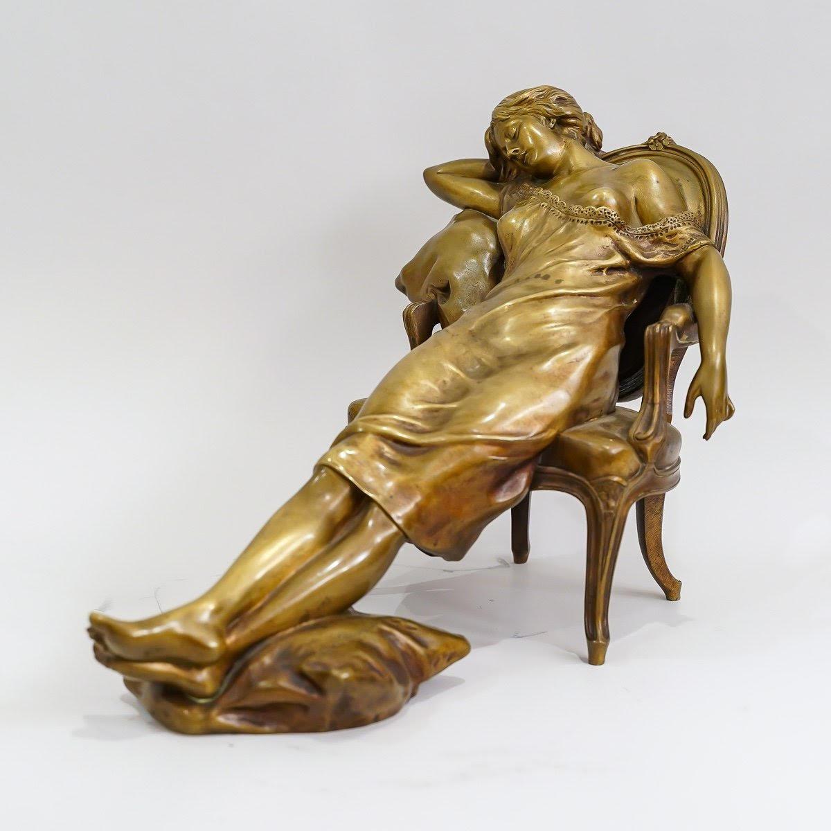Sculpture in Patinated Bronze by Henri Emile Allouard, 1900. For Sale ...