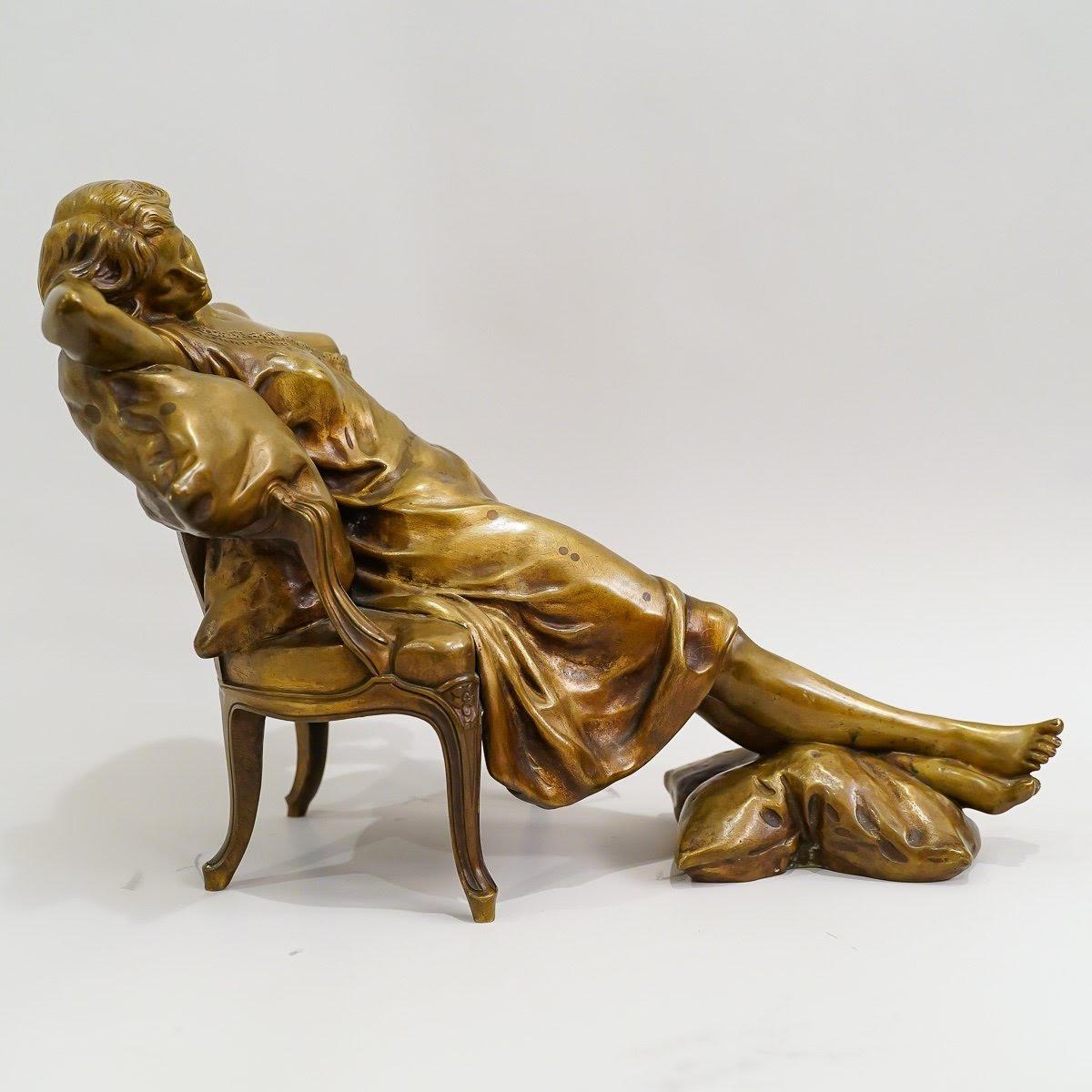 Sculpture in Patinated Bronze by Henri Emile Allouard, 1900. For Sale ...