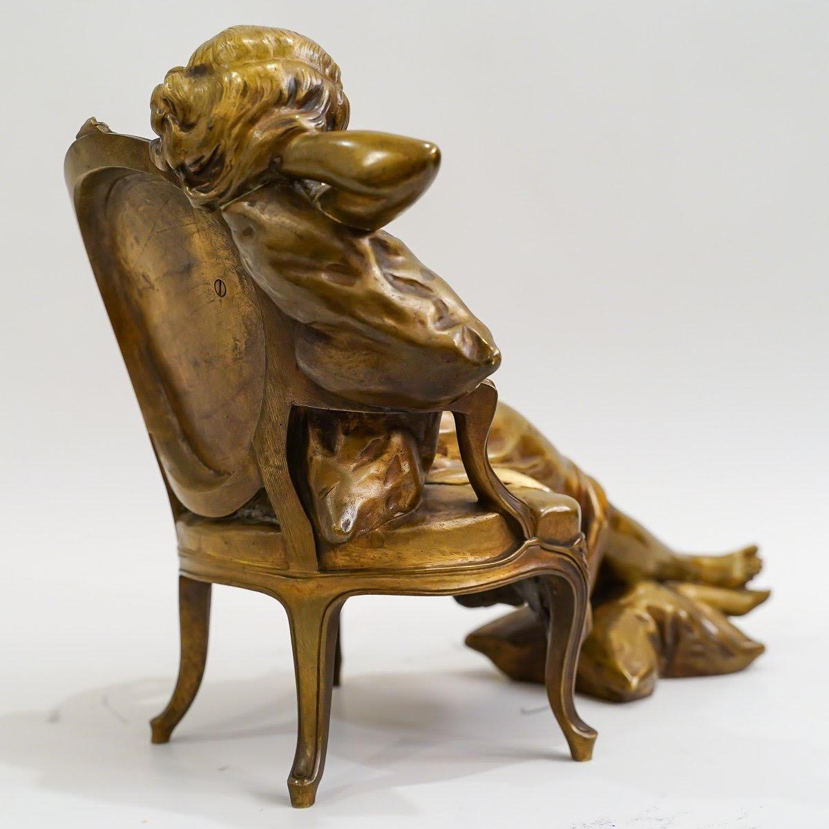 Sculpture in Patinated Bronze by Henri Emile Allouard, 1900. For Sale ...