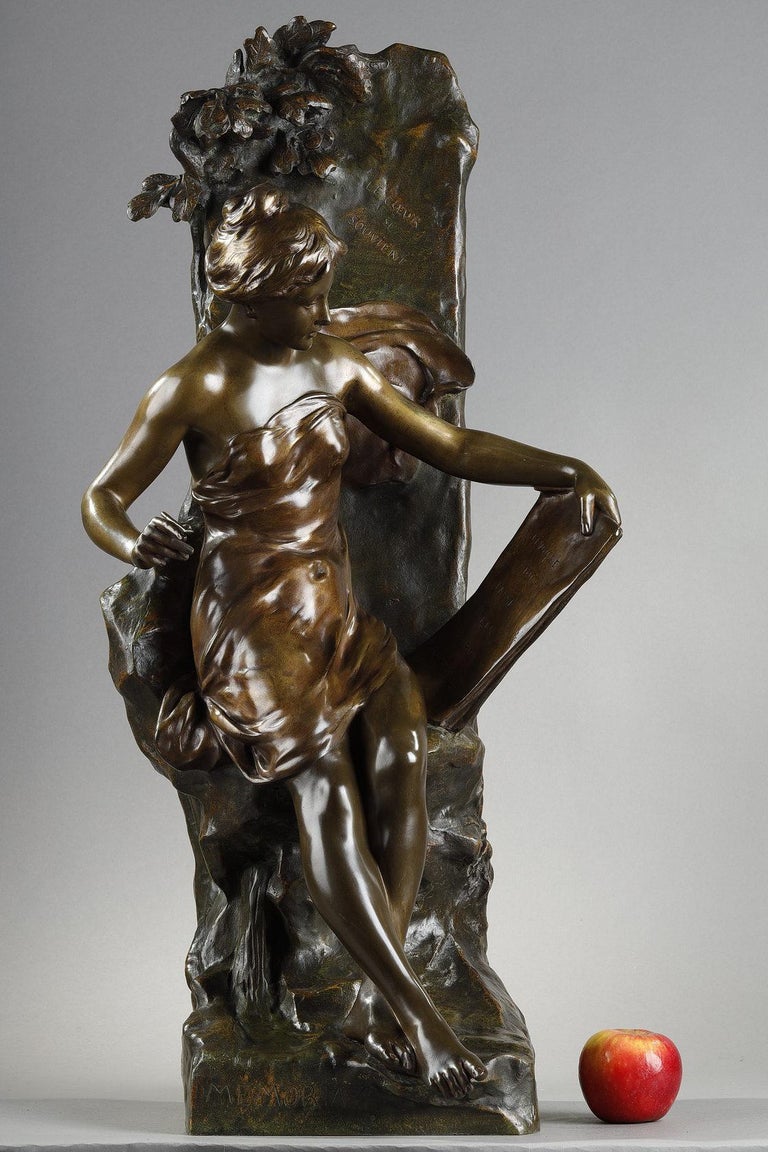 Sculpture "Memoria" in Patinated Bronze, Signed Emile Louis Picault For ...