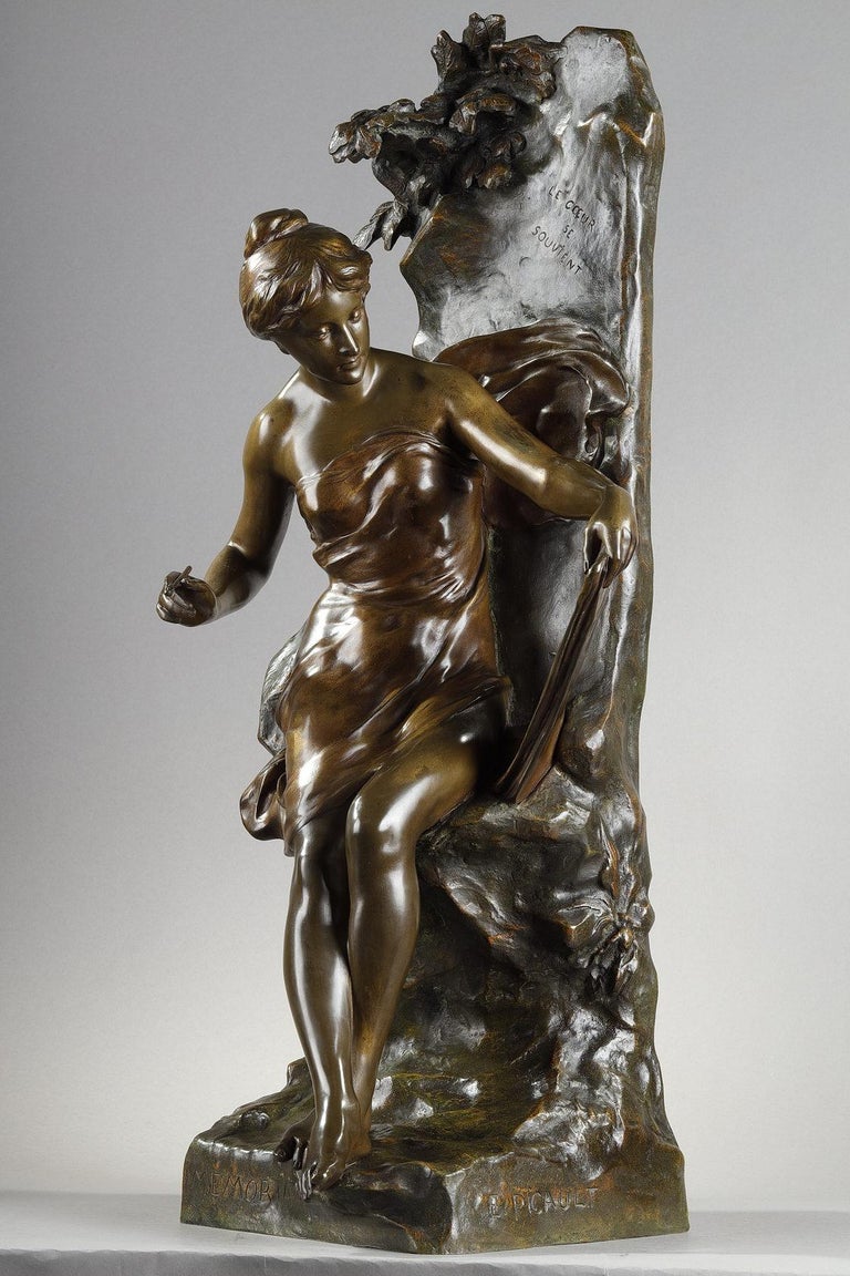 Sculpture "Memoria" in Patinated Bronze, Signed Emile Louis Picault For ...
