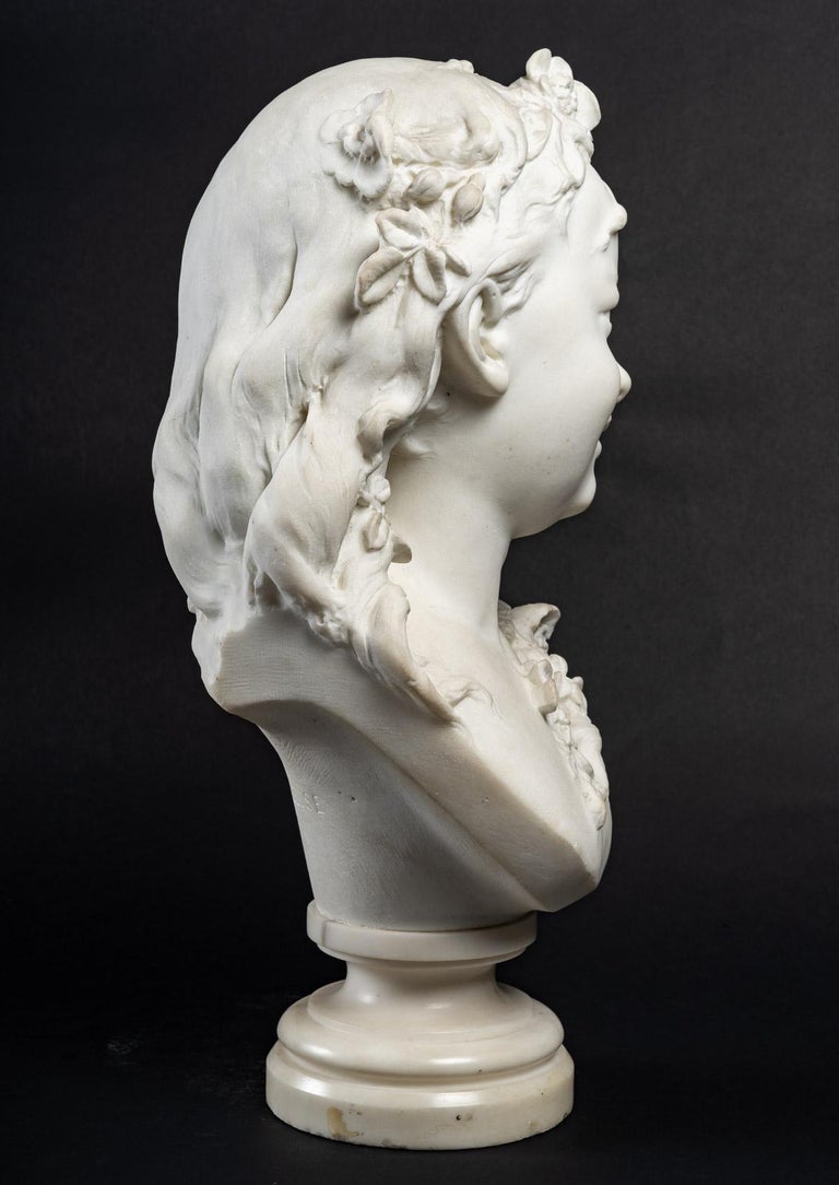 Sculpture of a Child in Marble, Carrier Belleuse at 1stDibs