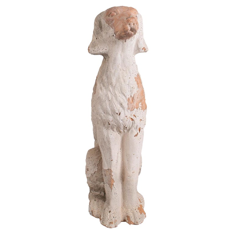 Sculpture of a French Terracotta Dog at 1stDibs