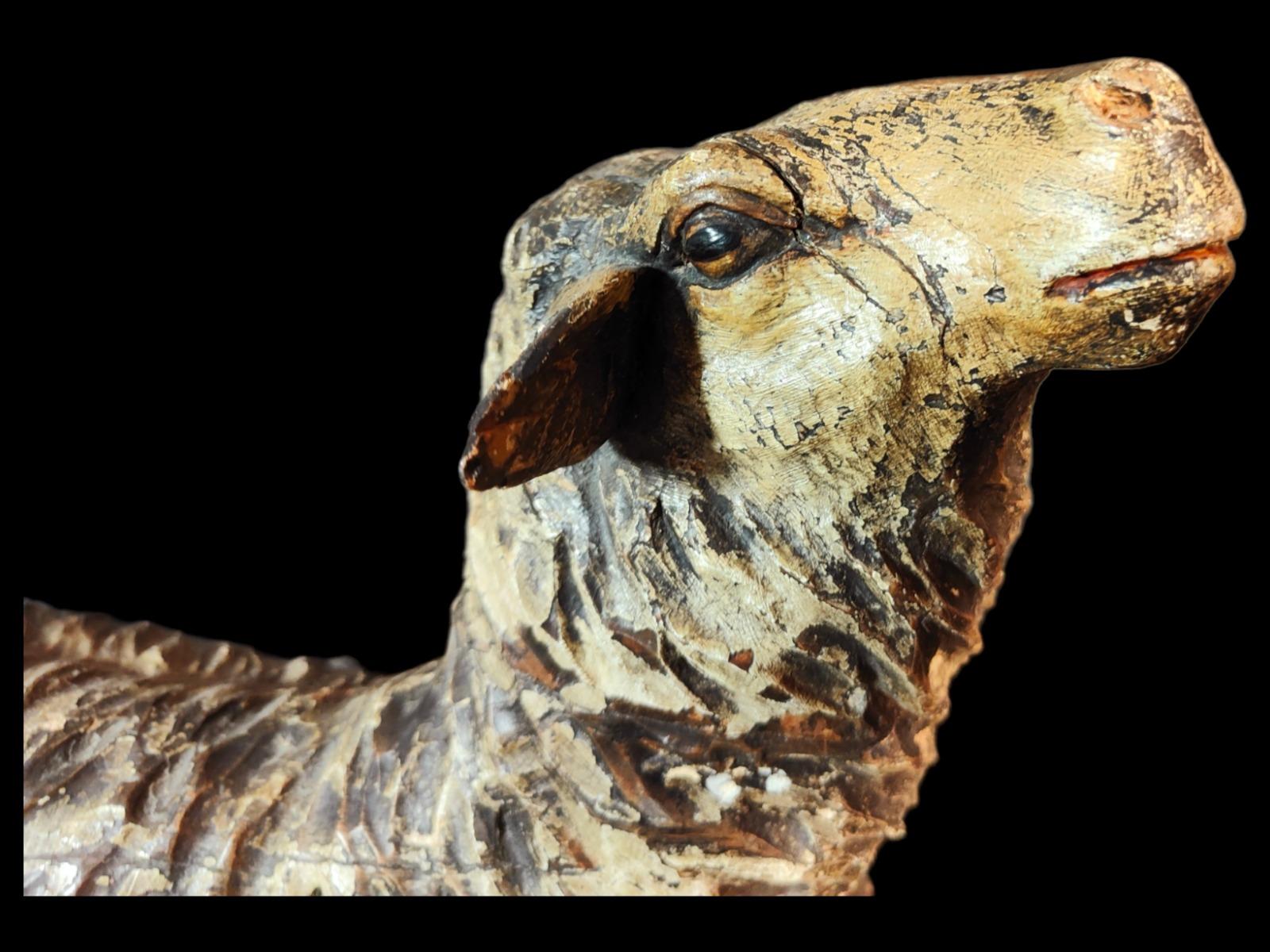 Sculpture of Wooden Sheep from the 18th Century For Sale at 1stDibs