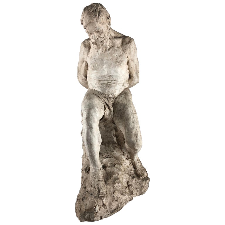 Thinking Man Statue Drawing