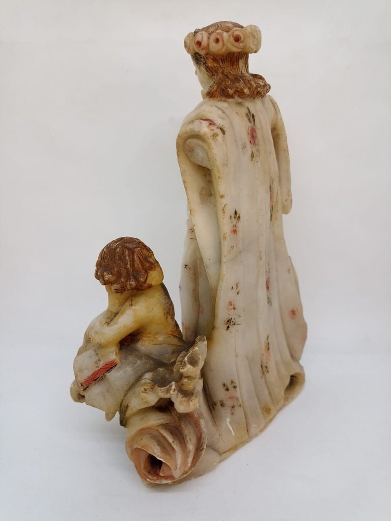 Sculpture of Santa Rosa in Huamanga Stone 17 Century For Sale at 1stDibs