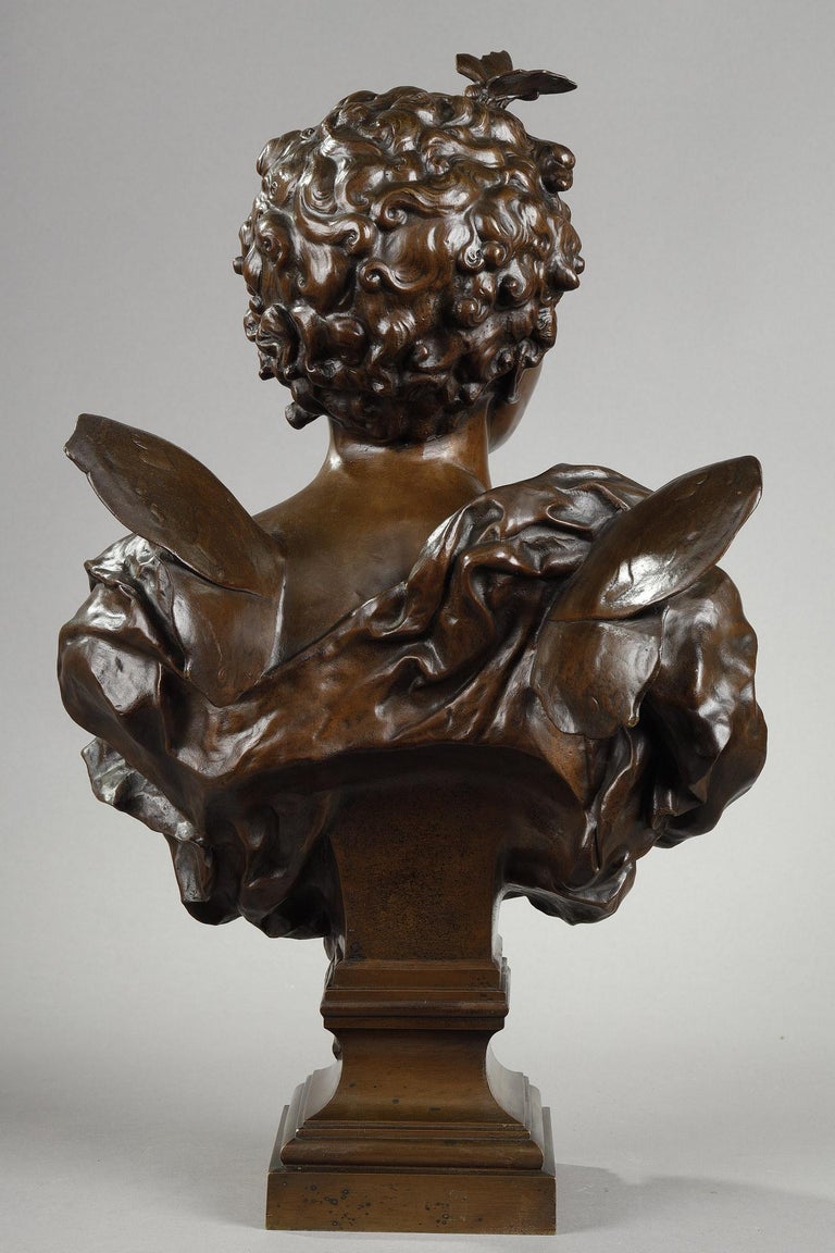 Sculpture of Zephyr in Bronze with Medal Patina For Sale at 1stDibs