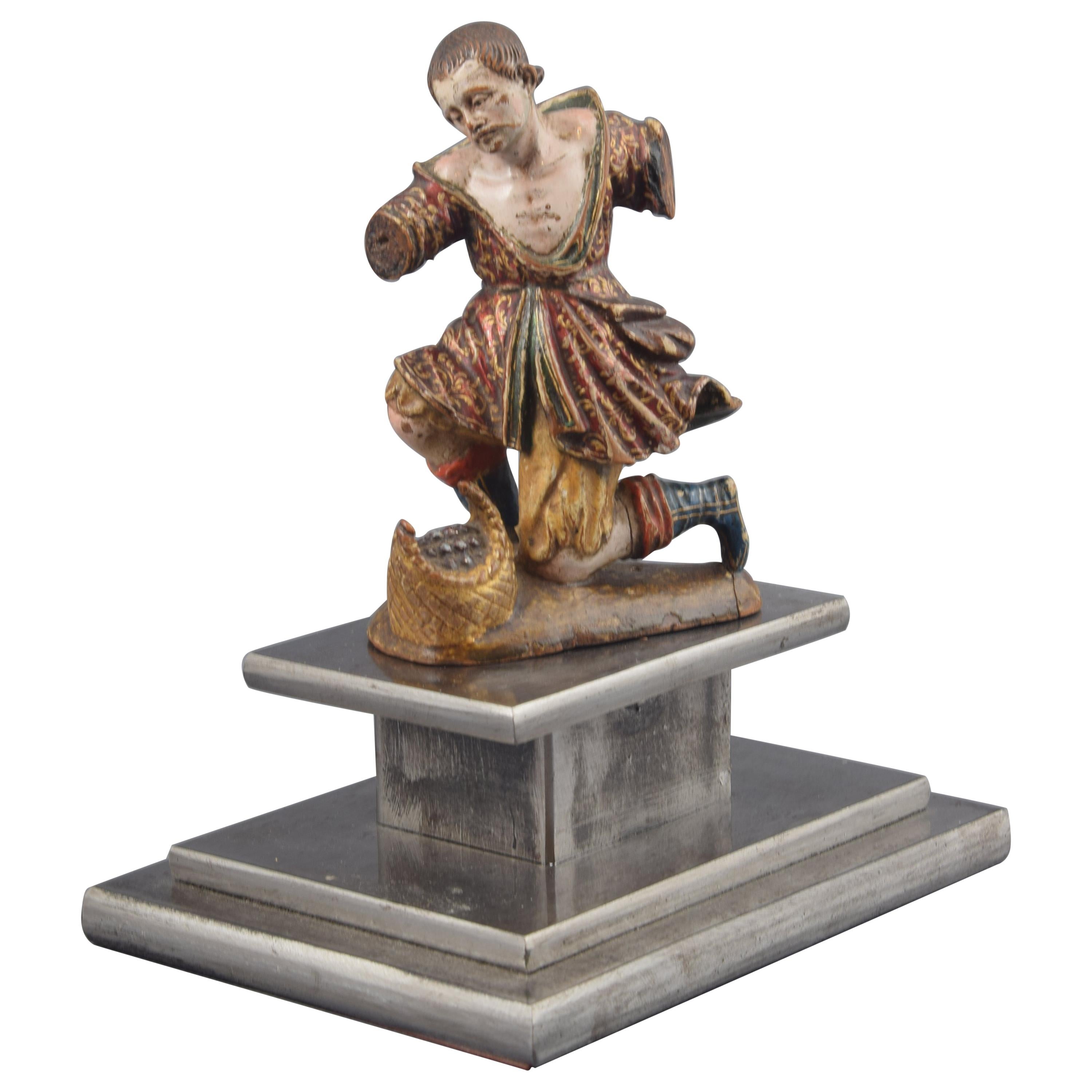 Sculpture, Polychromed Wood, Italy, 16th Century For Sale at 1stDibs