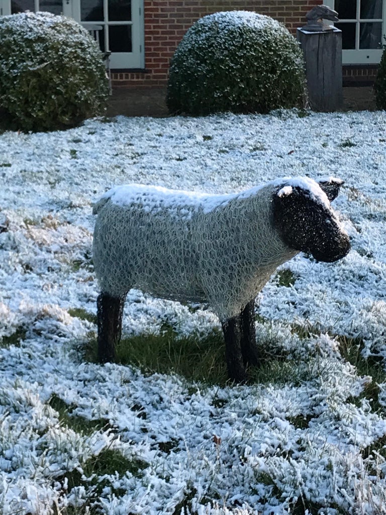 Sculpture, statue, garden, wirework, sheep, life-size, folk art, animal ...