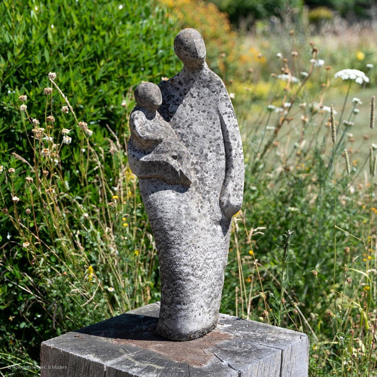 Sculpture Stone Mother and Child Biomorphic Mid-Century Modern For Sale ...