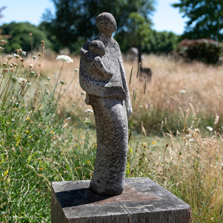 Sculpture Stone Mother and Child Biomorphic Mid-Century Modern For Sale ...