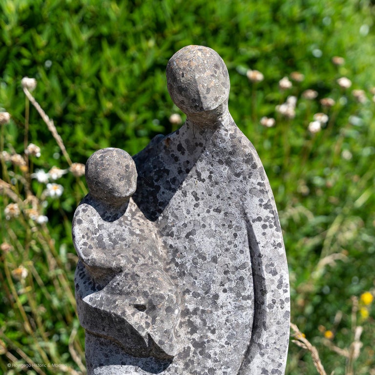 Sculpture Stone Mother and Child Biomorphic Mid-Century Modern For Sale ...