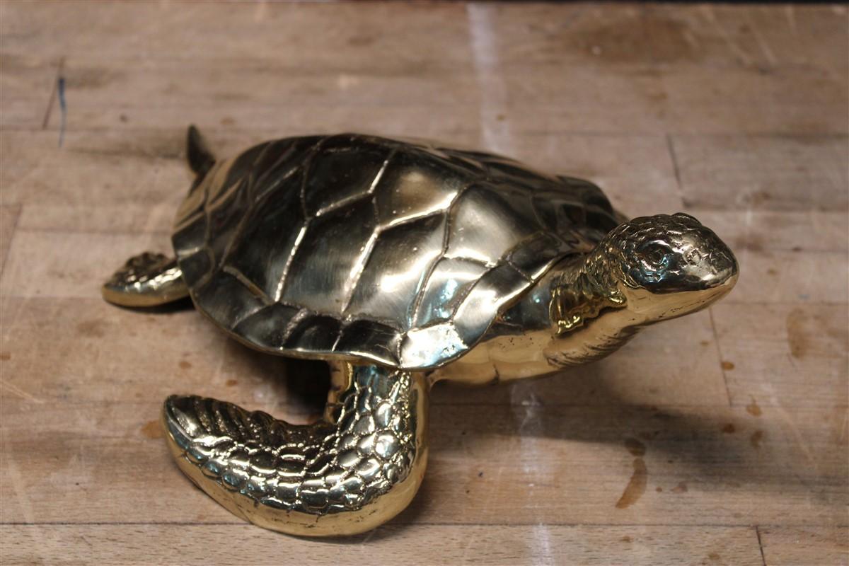 Sculpture Storage Box in Solid Brass Tortoise Italian Design 1950s Gold ...