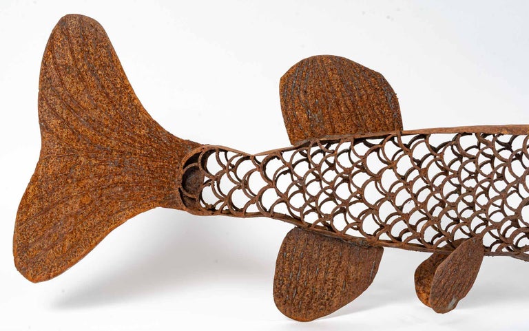 Sculpture "the Pike", Oxidized Metal, circa 1980 For Sale at 1stDibs