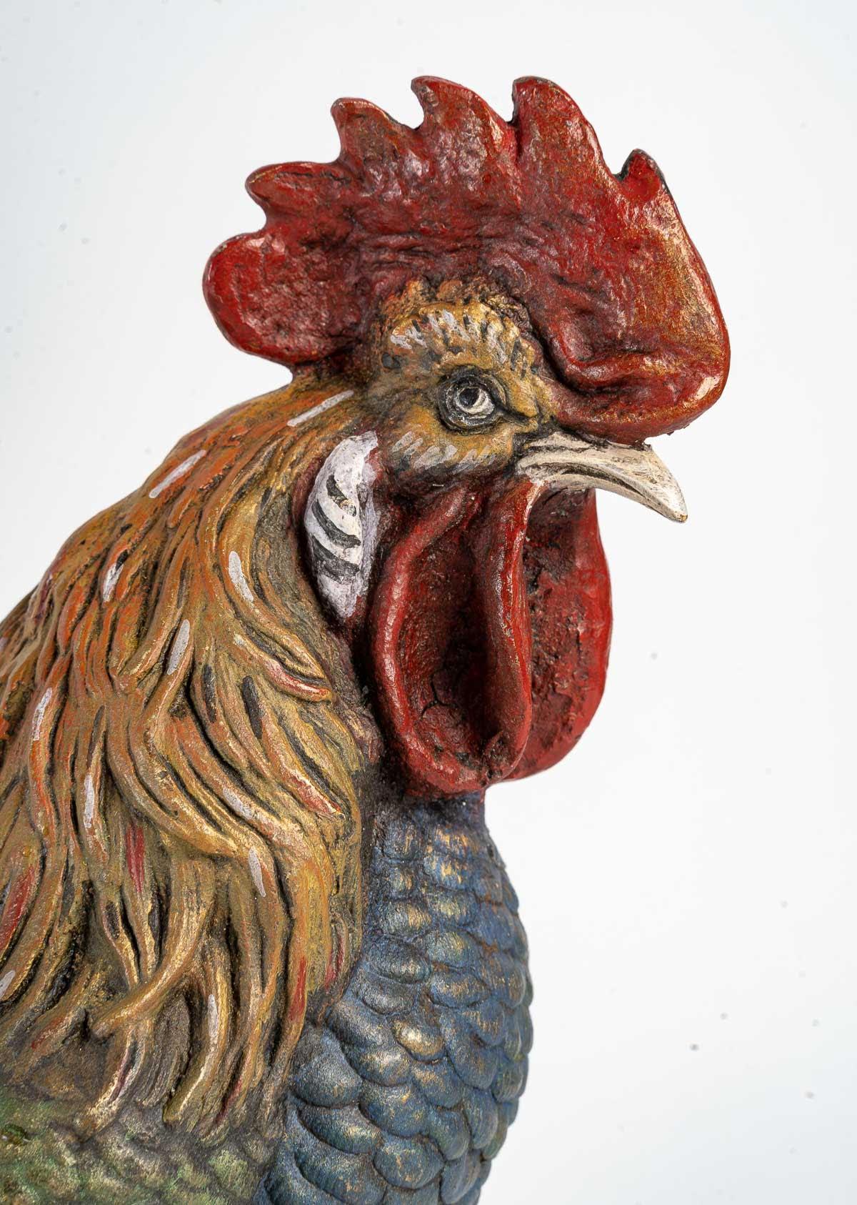 Sculpture "The Rooster", Bronze of Vienna, by Franz Bergmann For Sale ...